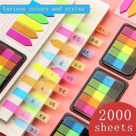 2000 Pcs Classical Index Lable Stickers Colorful Arrow Page Marker