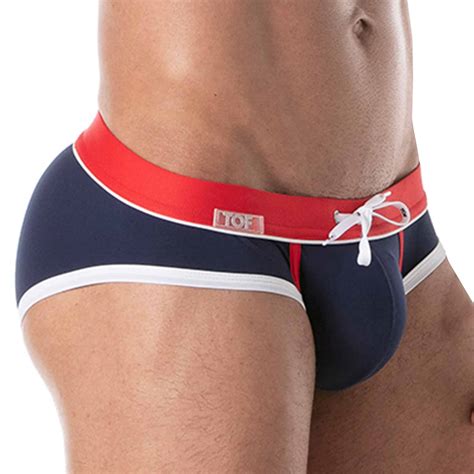Tof Paris Holidays Swim Briefs Navy Red Inderwear