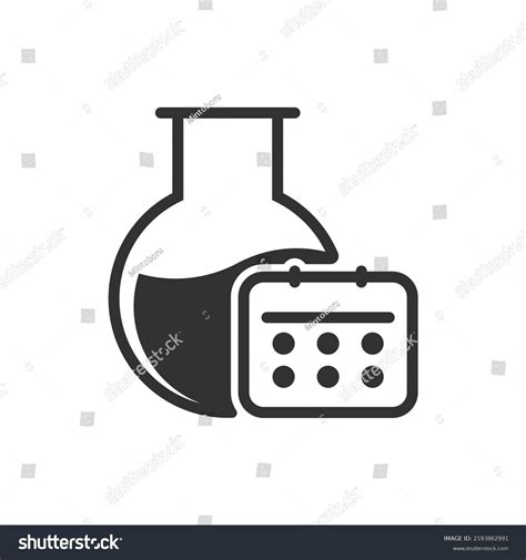 Flask Calendar Icon Analysis Monochrome Black Stock Vector Royalty