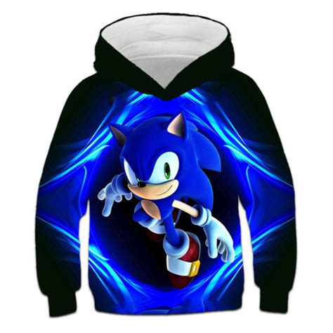 Pojke Flicka Cartoon Igelkott Sonic Hoodie Jumper Jacka Vinter 160cm Fyndiq