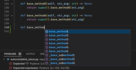Issue With Autocomplete Of Function Signatures In Derived Classes · Issue 4274 · Microsoft