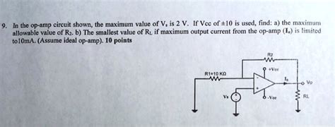 solved in the op amp circuit shown the maximum value of v is 2 v if