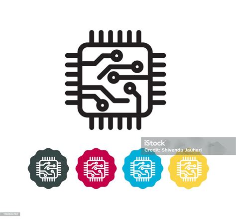 Microcontroller Iot Icon Stock Illustration Stock Illustration