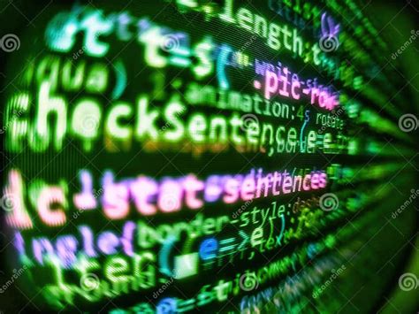 Data Bits Computer Bits Shadow And Dark Vignette Effect Programming Code Abstract Screen Of