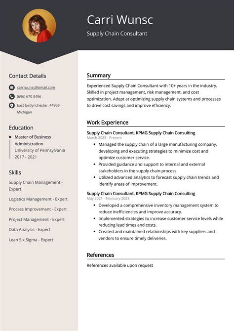 Supply Chain Consultant Cv Examples Template And 20 Tips