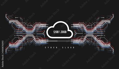 Cloud Computing And Innovation Concept With Hud Elements Storage Data Online Data Backup