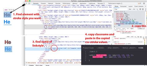 text outline link custom code readymag forum