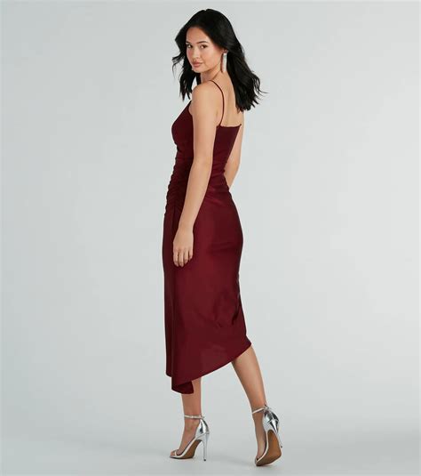 Spotlight Moment V Neck Surplice Midi Dress And Windsor