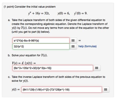 Solved Consider The Initial Value Problem Y 16y 32t