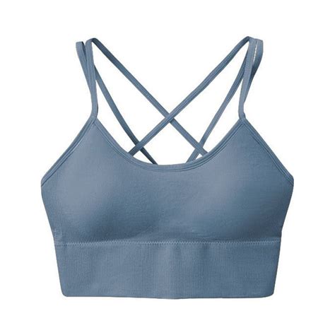 Yourumao Cross Back Sport Bras Padded Strappy Criss Cross Cropped Bras