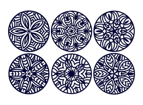Premium Vector Lotus Mandala Vector Template Set For Cutting And