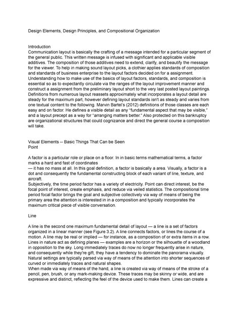 design elements design principles and compositional organization