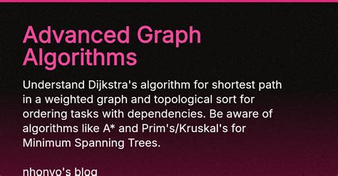 Advanced Graph Algorithms