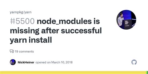 Nodemodules Is Missing After Successful Yarn Install · Issue 5500