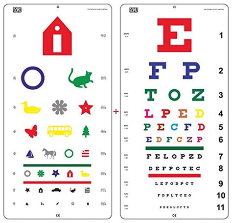 Snellen Color Eye Chart And Pediatric Color Vision Eye Chart Size 22 X