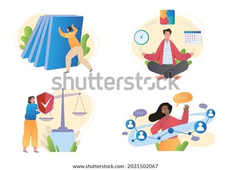 Set Male Female Characters Using Their Stock Vector Royalty Free
