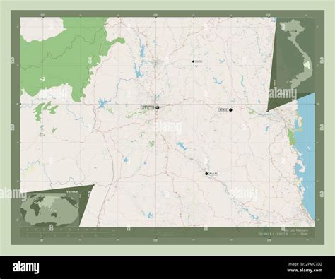 Gia Lai Province Of Vietnam Open Street Map Locations And Names Of Major Cities Of The Region