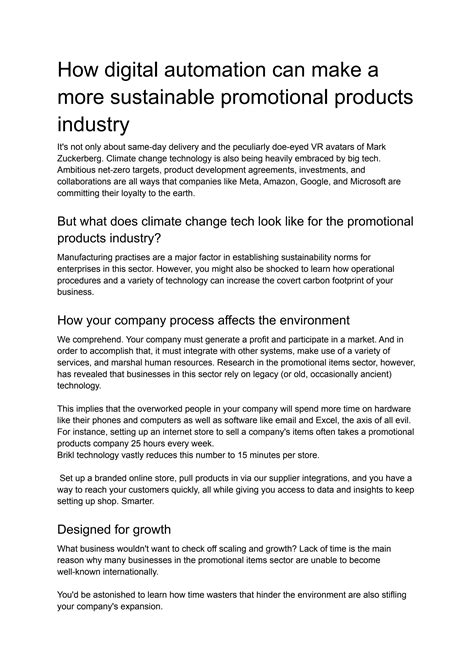 How Digital Automation Can Make A More Sustainable Promotional Products