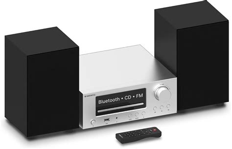 W Bluetooth Stereo Shelf System CD Player FM Radio Backlit LCD Display USB AUX Compact