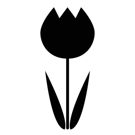 チューリップの白黒イラスト ＜無料＞ かわいいフリー素材 イラストk