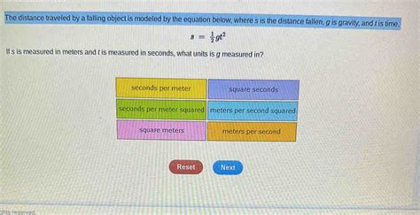 Solved The Distance Traveled By A Falling Object Is Modeled By The