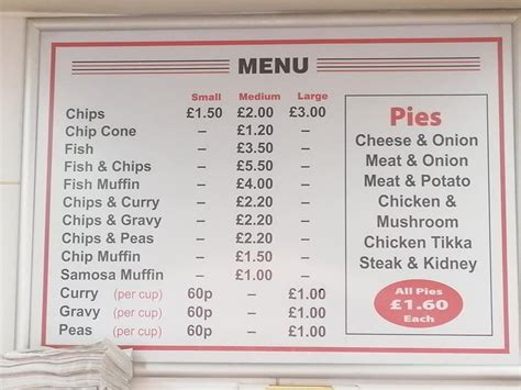 Houghton Chippy Menu At Isaac Perdriau Blog