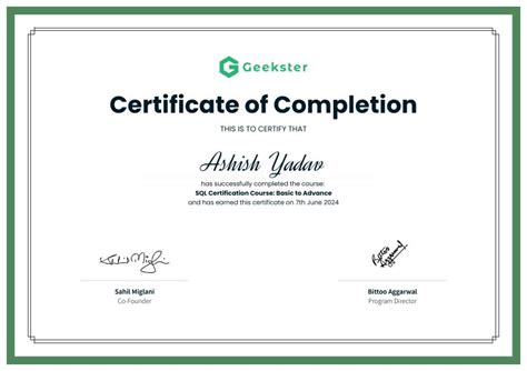 Completed Sql Certification Course Ashish Kumar Yadav Posted On The