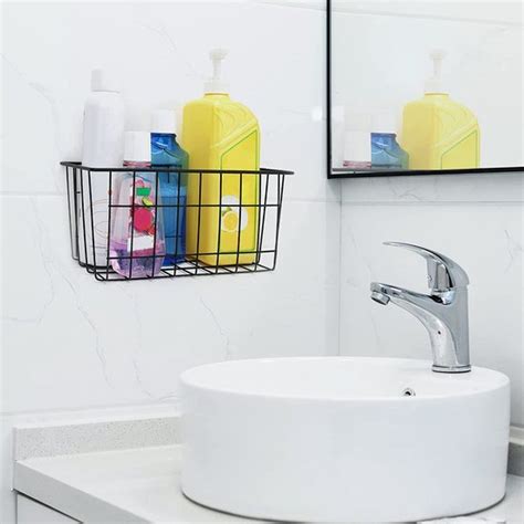 Panier De Rangement Pour Bain Et Douche Panier Mural En Fer Avec