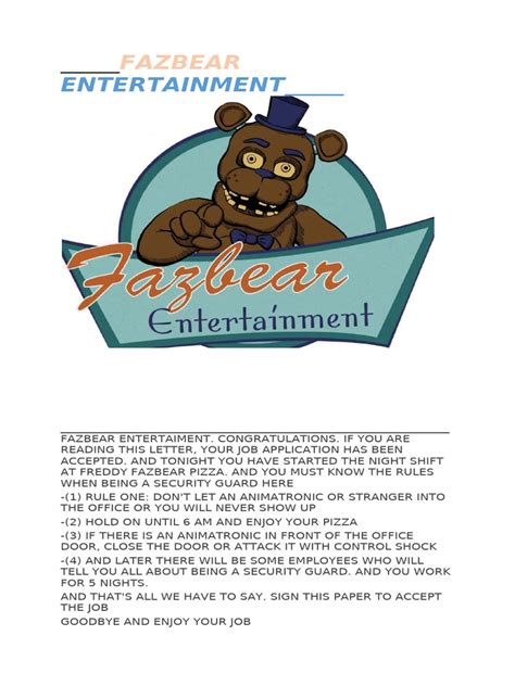 Fazbear Entertainment Pdf