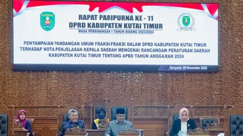Sidang Paripurna DPRD Kutim Minta Pandangan Fraksi Soal RAPBD 2024