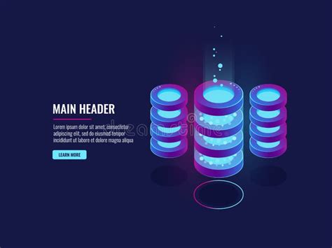 Server Room Data Flow And Bigdata Processing Concept Cloud Storage