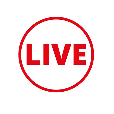 Red Live Button Icon For TV And Streaming On A Transparent Background PNG