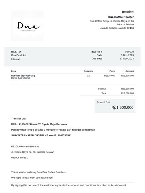Invoice Po 070 Pdf