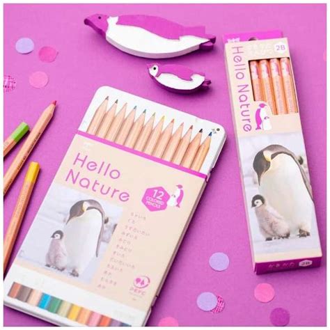 Hello Natureハローネイチャー かきかた鉛筆 2b12本（1ダース） コウテイペンギン Kb Khnep2 2b トンボ