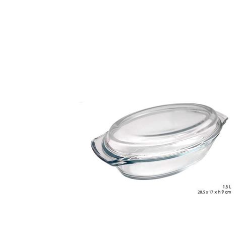Cocotte Ovale en Verre 1 5 Litre Avec Couvercle Soupière Cdiscount Maison