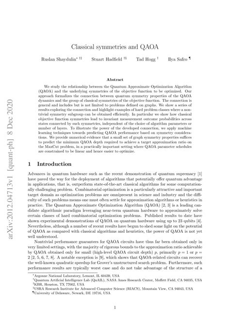 Classical Symmetries And Qaoa Deepai