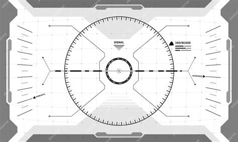Vr Hud 인터페이스 십자형 사이버 펑크 화면 흑백 디자인 미래의 공상 과학 가상 현실 보기 헤드 업 디스플레이 바이저 Gui Ui 디지털 기술 대시보드 패널 벡터
