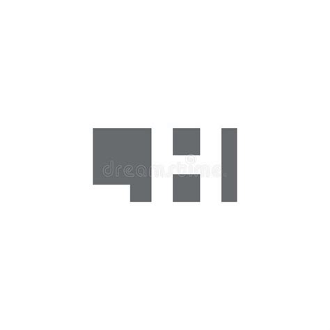 LH Logo Monogram With Negative Space Style Design Template Stock Vector