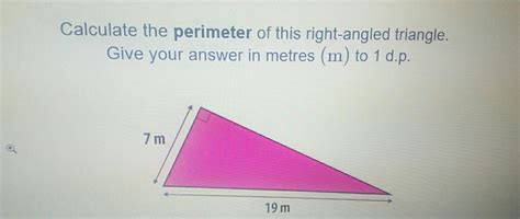 Solved Calculate The Perimeter Of This Right Angled Triangle Give