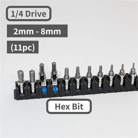 1 4 Inch Drive Metric Modular Hex Bit Socket Organizer 11pc Sockets N Fdmoperations