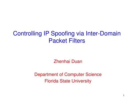 Ppt Controlling Ip Spoofing Via Inter Domain Packet Filters