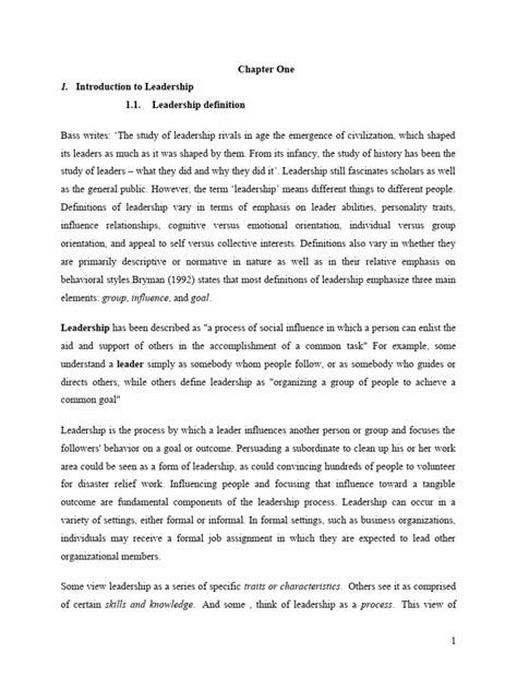 Chap1 Leadership Pdf Leadership Social Psychology
