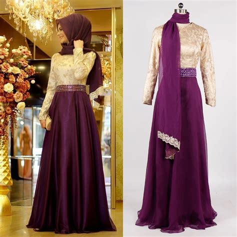 Real Picture Long Sleeve Muslim Evening Dress 2017 Hijab Abaya Moroccan
