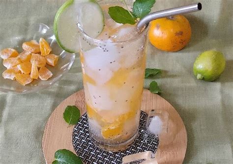 Resep Es Jeruk Segar Dengan Nata De Coco Minuman Segar Dan Mudah