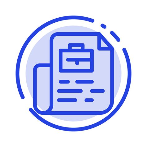 Document Job File Bag Blue Dotted Line Line Icon 18005111 Vector Art At Vecteezy