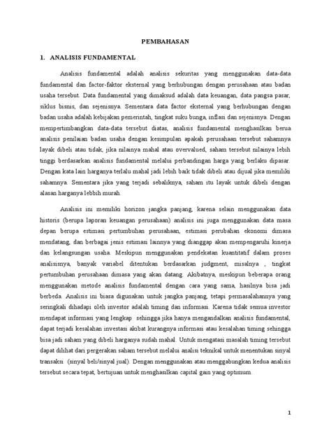 Analisis Fundamental Dan Teknikal Pdf
