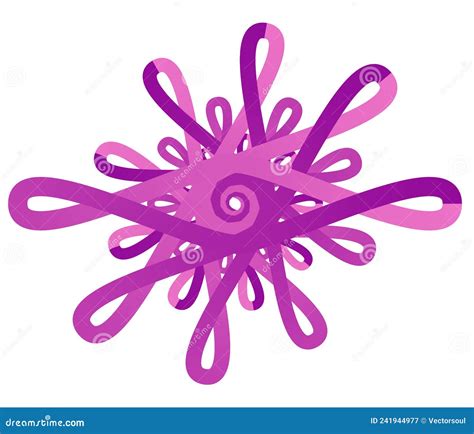 Organic Shape Design Element Random Curvy Curved Lines Intersecting Shape Stock Vector