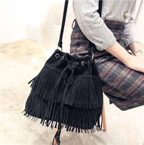 Retro Suede Tassel Fringe Crossbody Bag On Luulla