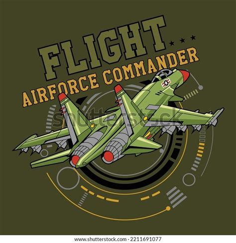 Jet Fighter Plane Flying Illustration Stock Vector Royalty Free