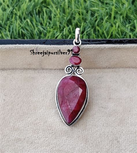 Red Ruby Pendent Awesome Designer Pendent Women Neckless 925